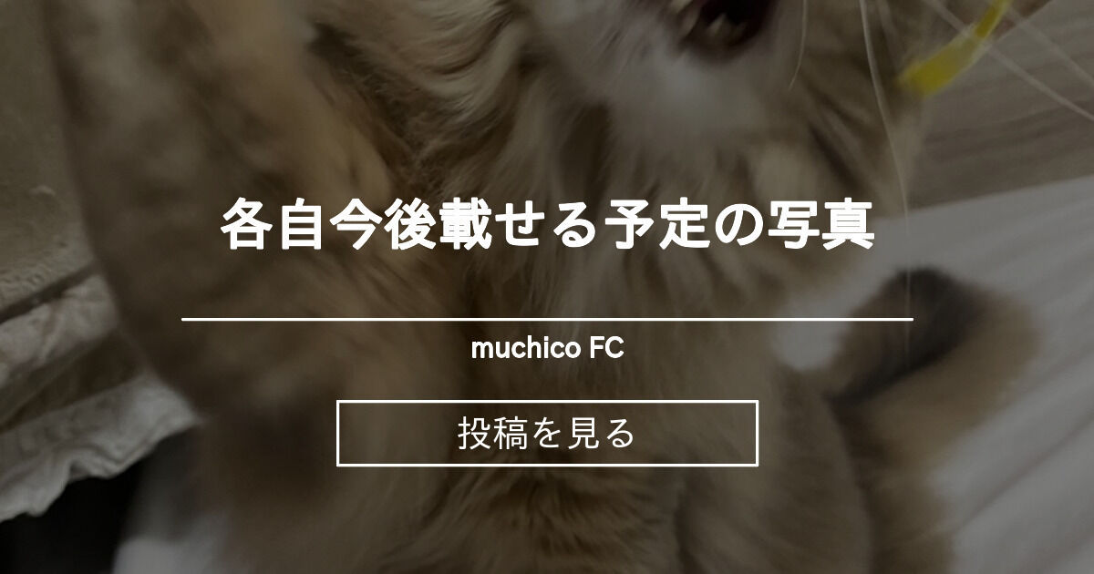 各自今後載せる予定の写真 ️ - muchico FC (muchico)の投稿｜ファンティア[Fantia]